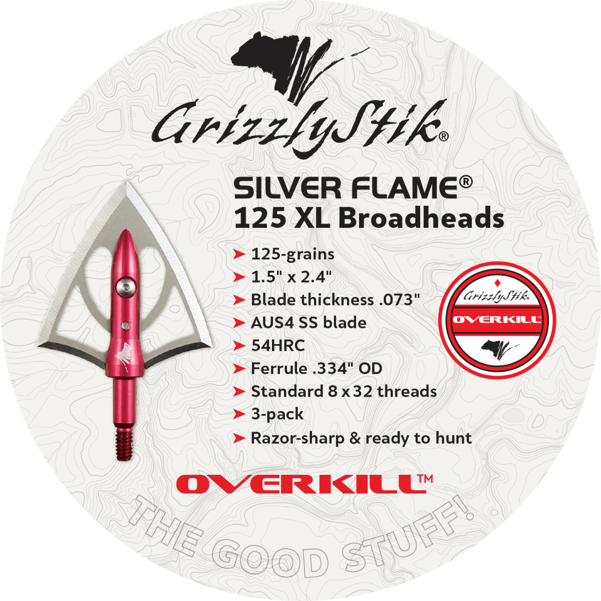 OVERKILL Silver Flame 125 XL® Double Bevel Broadhead